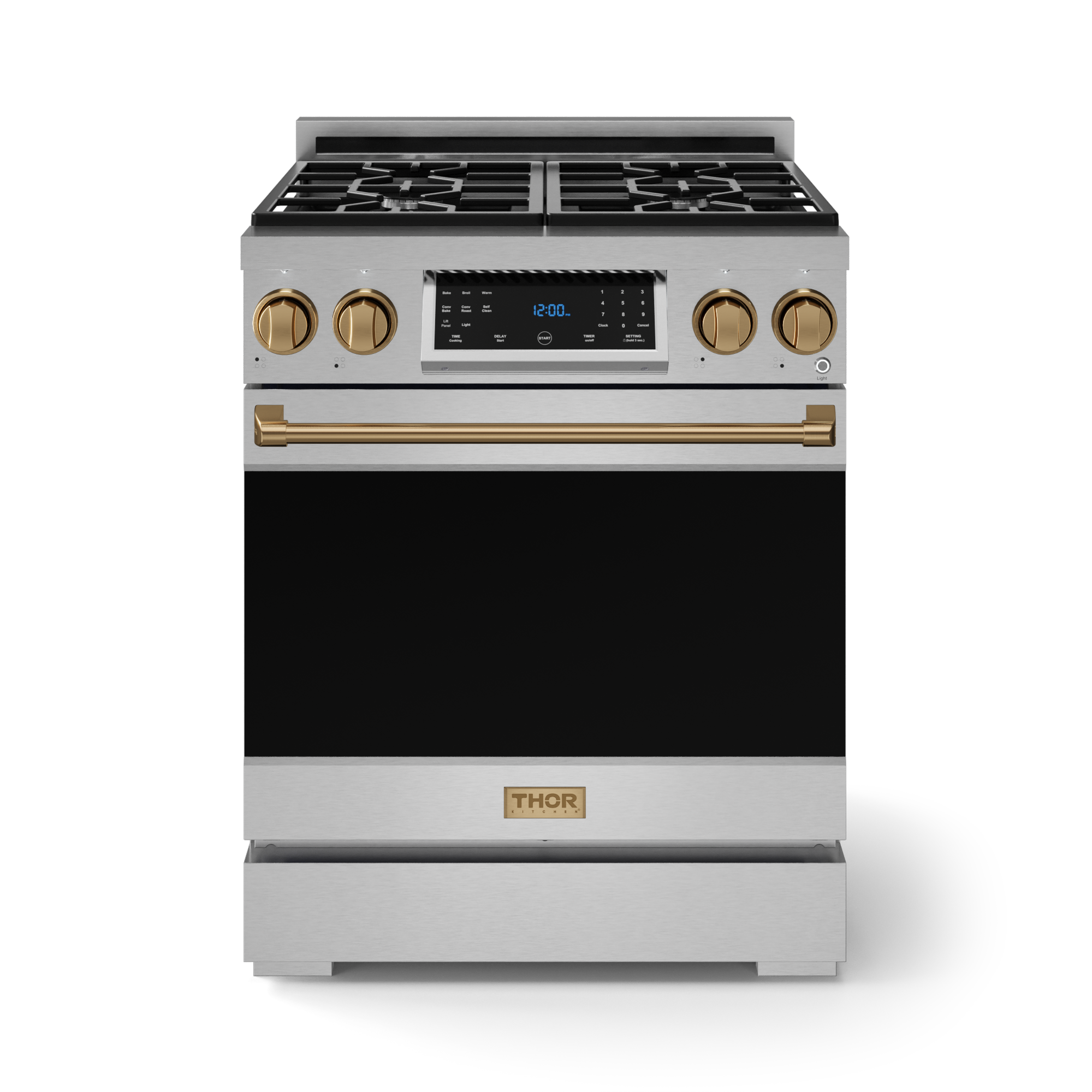 30 Inch Professional Gas Range with Tilt Panel Touch Control in Stainl